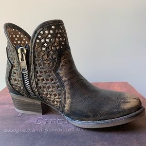 Circle G | Shoes | Circle G By Corralblack And Tan Cut Out Bootie ...